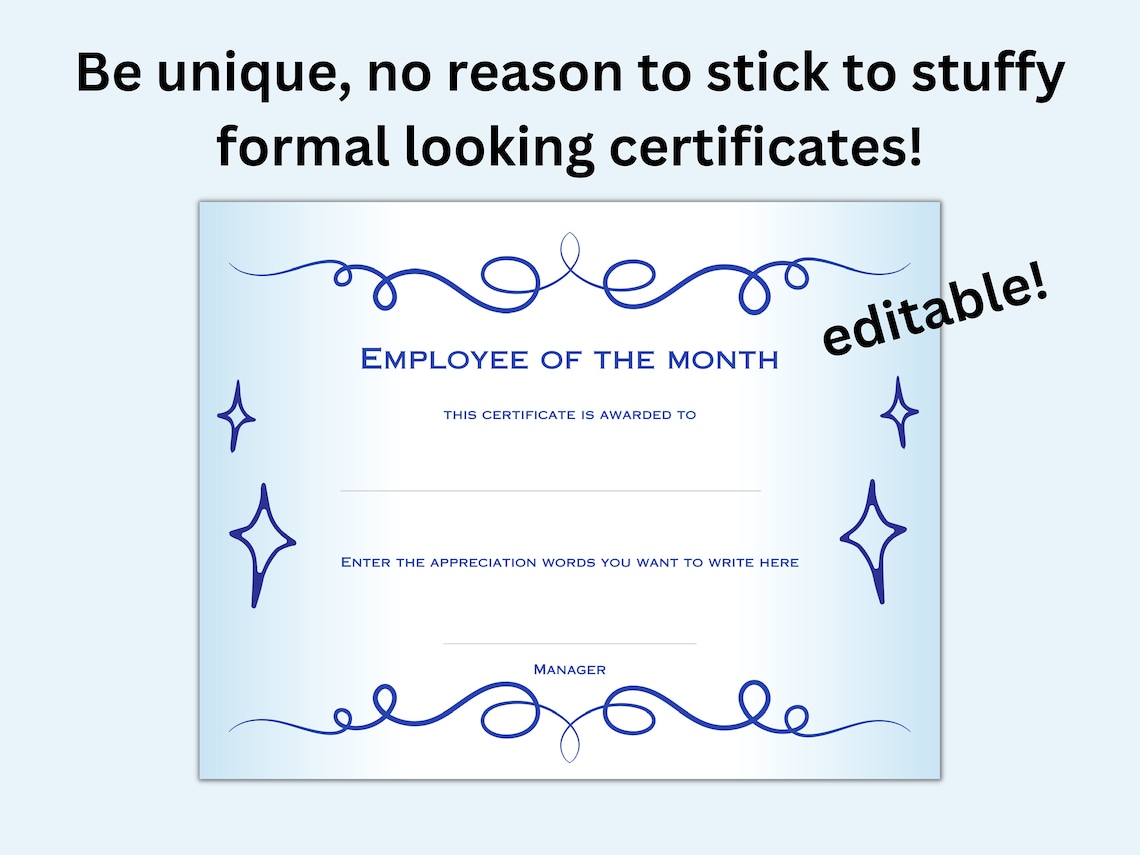 Employee of the Month Template, Employee of the Month Certificate ...
