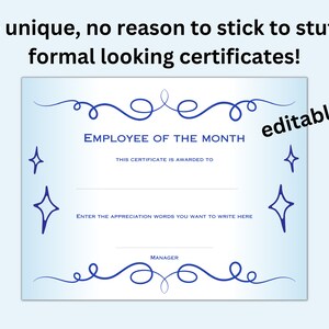 Employee of the Month Template, Employee of the Month Certificate ...