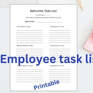 Employee Task List, New Employee Training List, to Do List for New ...