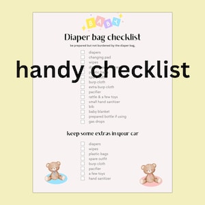 Diaper Bag Checklist for New Mom, Diaper Bag List, Diaper Bag ...