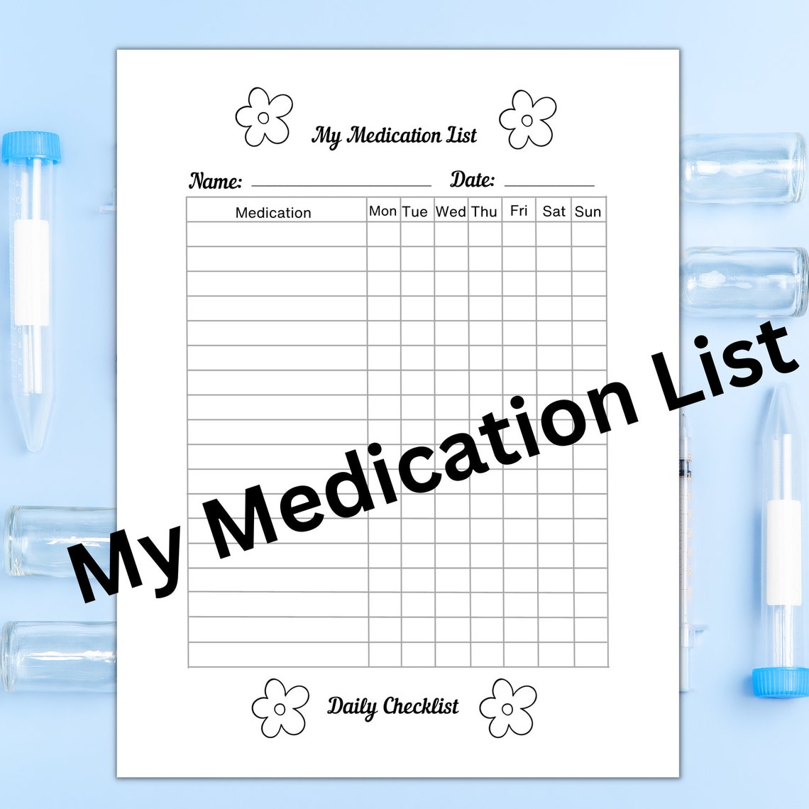 My Medication List, My Medication Log Printable, Medication Taking ...