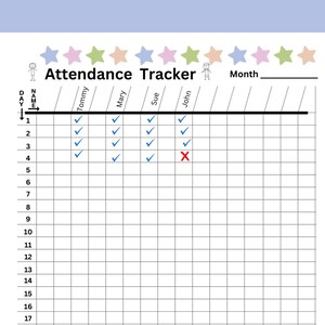 Attendance Sheet, Attendance Tracker, Attendance Record, Attendance Log ...