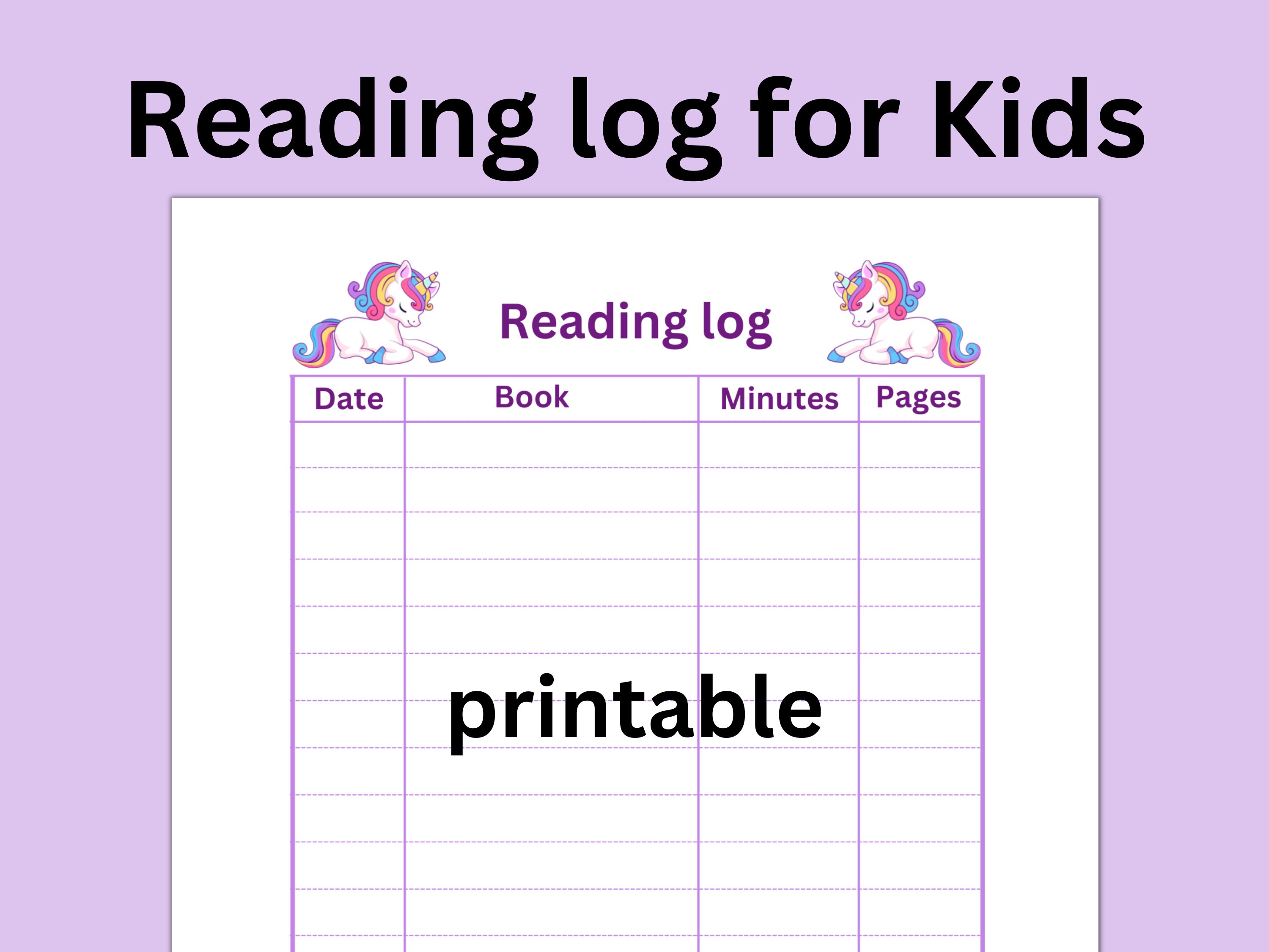 Reading Log for Kids, Kid Reading Log, Reading Time Log, Book Log for ...