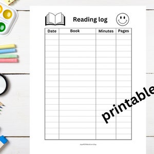 Reading Log for Kid, Book Log for Kid, Child Reading Log Printable ...