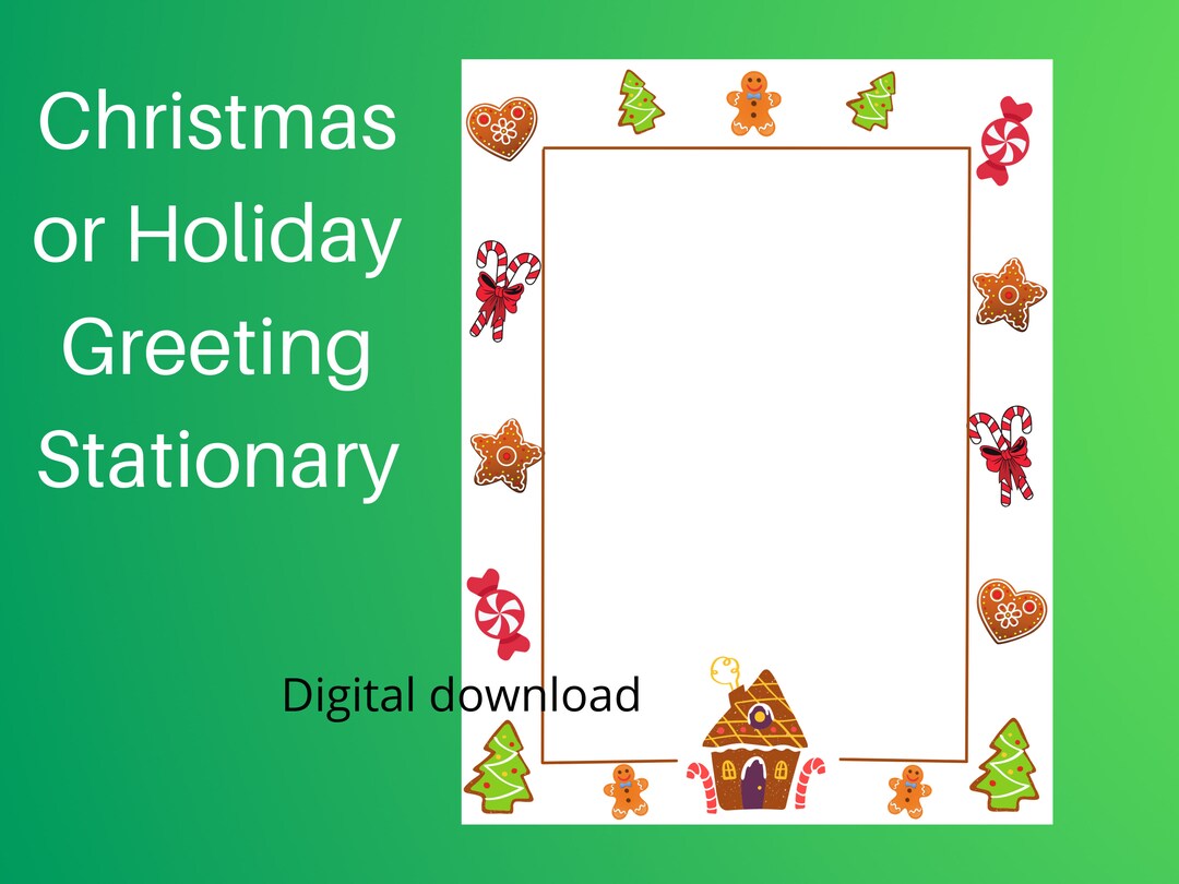 Christmas Stationery Printable Holiday Stationery Christmas - Etsy