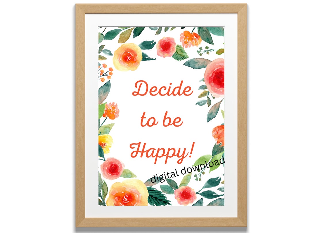 Positive Vibe Wall Art, Mental Health Art, Self Care Inspiration, Happy ...