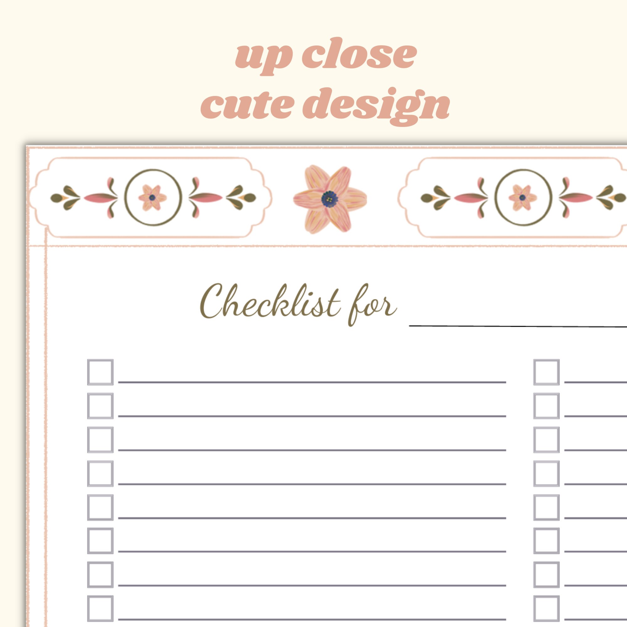 Checklist, DIY Checklist, All Purpose Checklist, Multiple Purpose ...