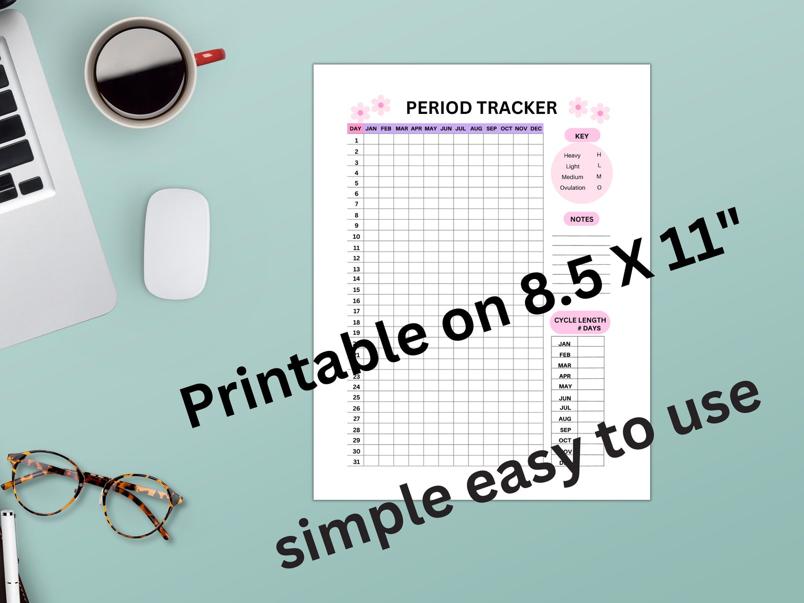 Period Tracker Printable, Period Tracker, Period Tracker Journal ...