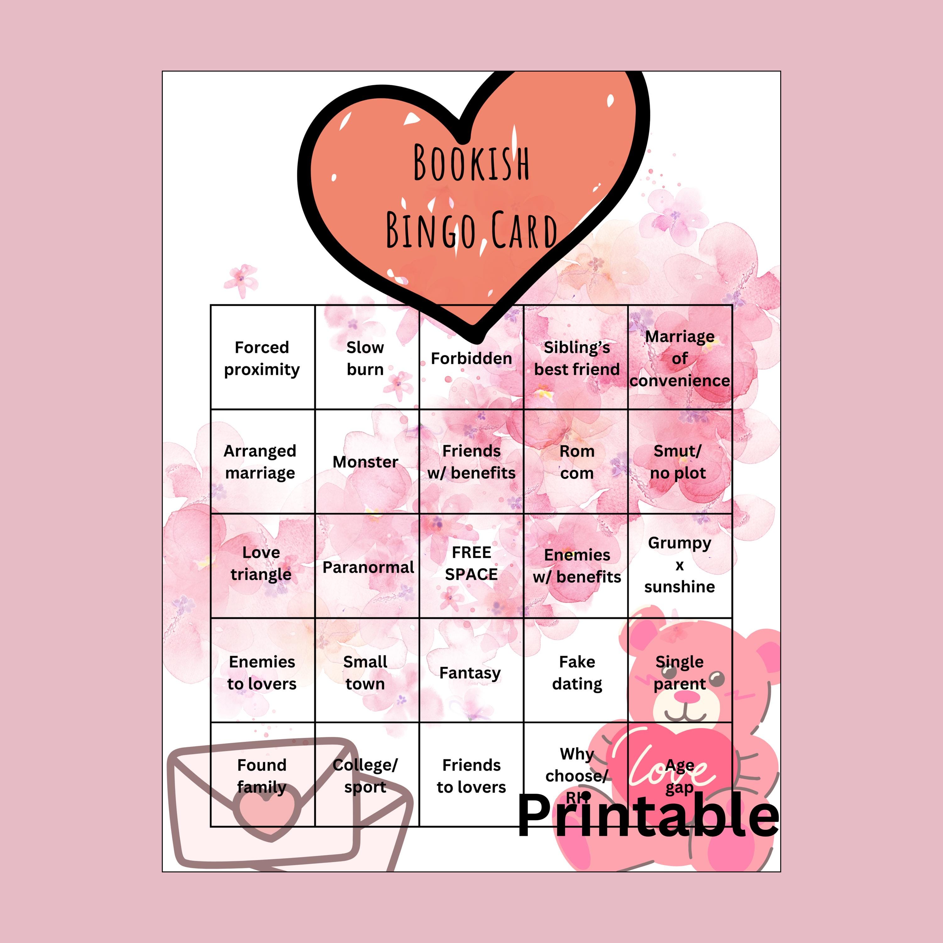 Bookish Bingo Cards, TBR Card, Bookish Printable, Bookish Merch, Books ...