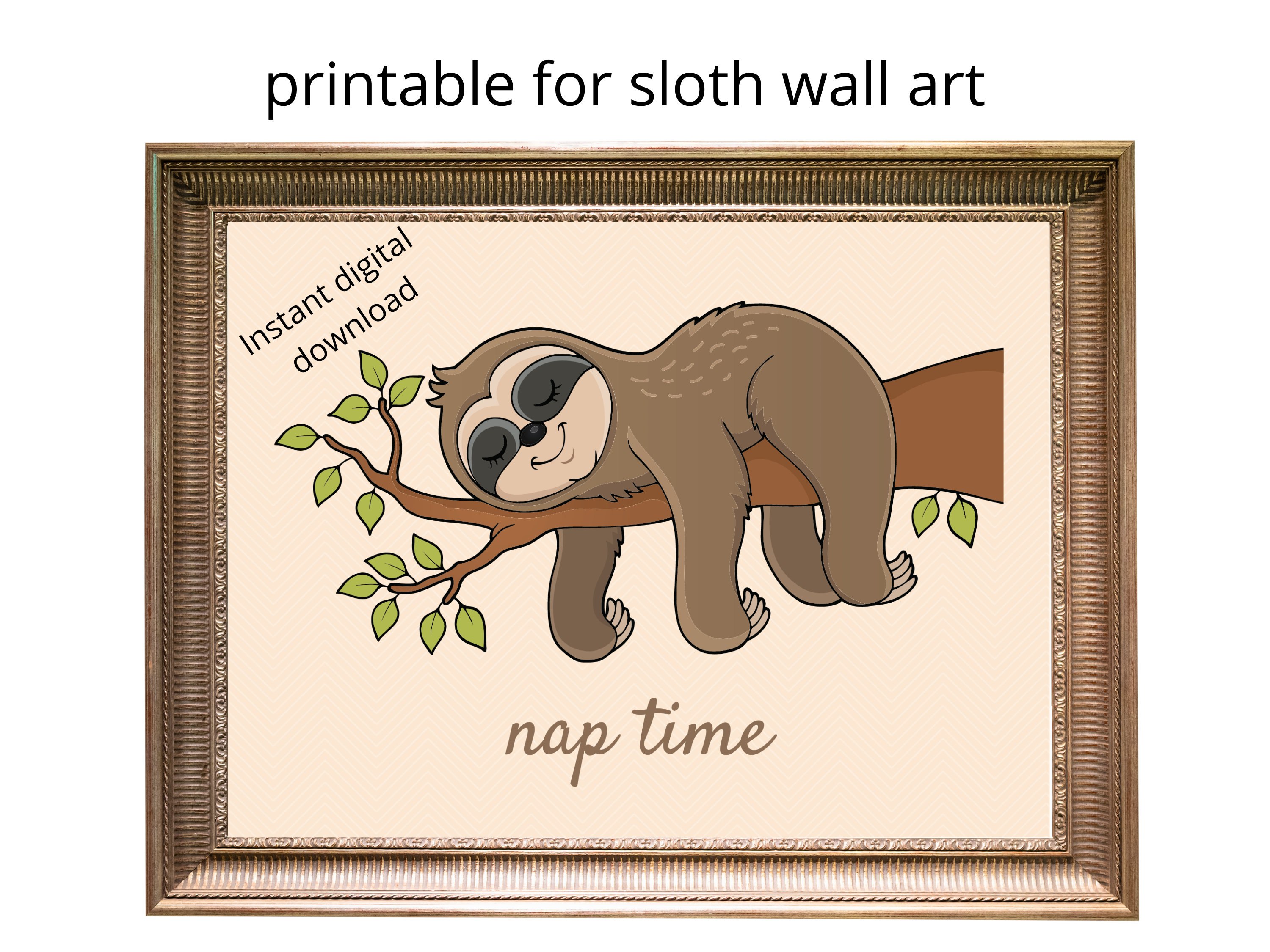 Sloth Wall Art Printable - Etsy