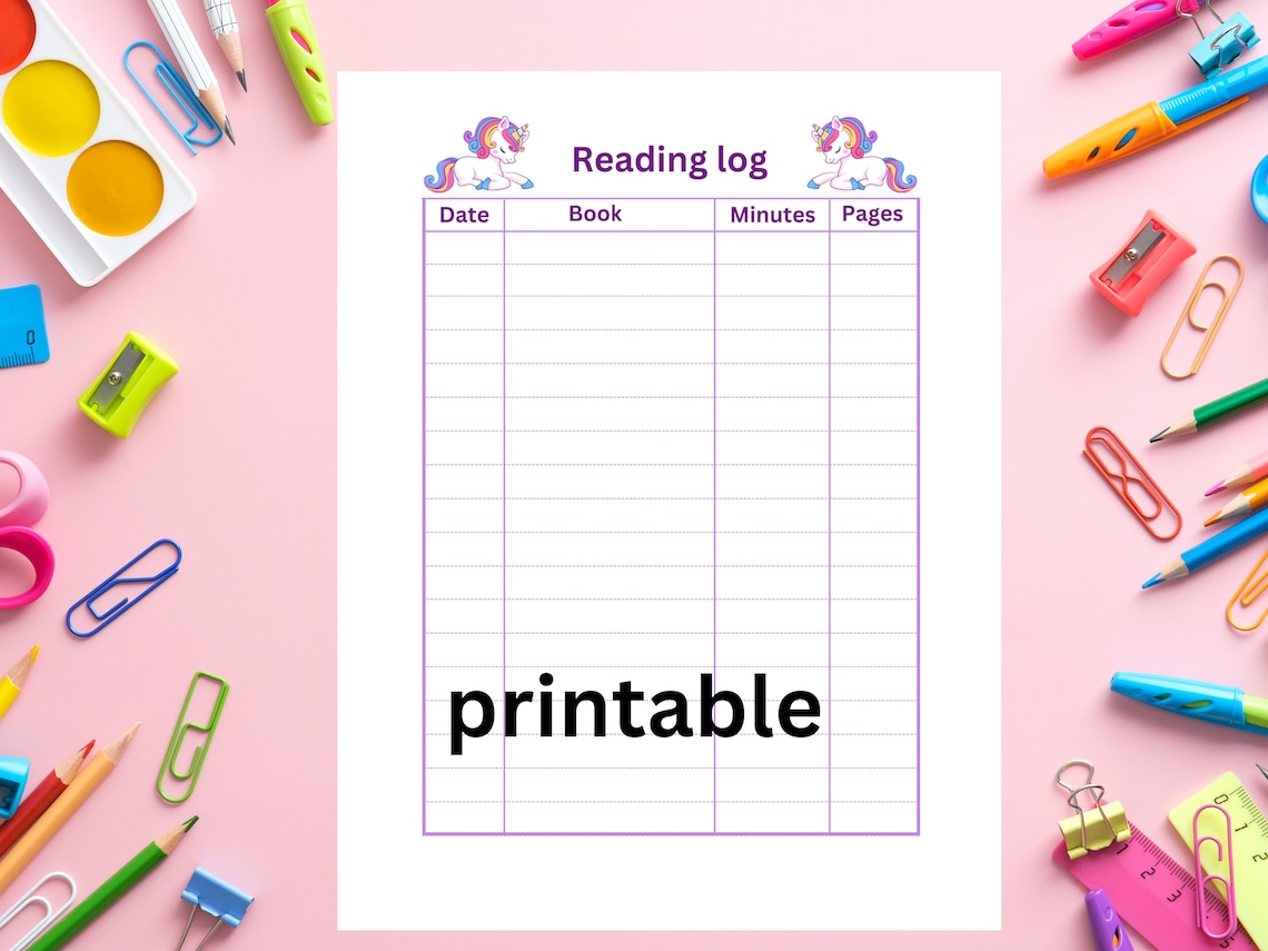 Reading Log for Kids, Kid Reading Log, Reading Time Log, Book Log for ...