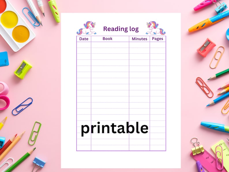 Reading Log for Kids, Kid Reading Log, Reading Time Log, Book Log for ...