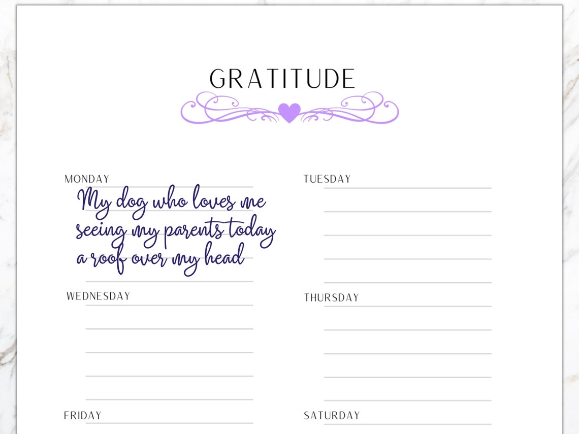 Gratitude Journal Page, Printable Gratitude Journal, B Positive ...