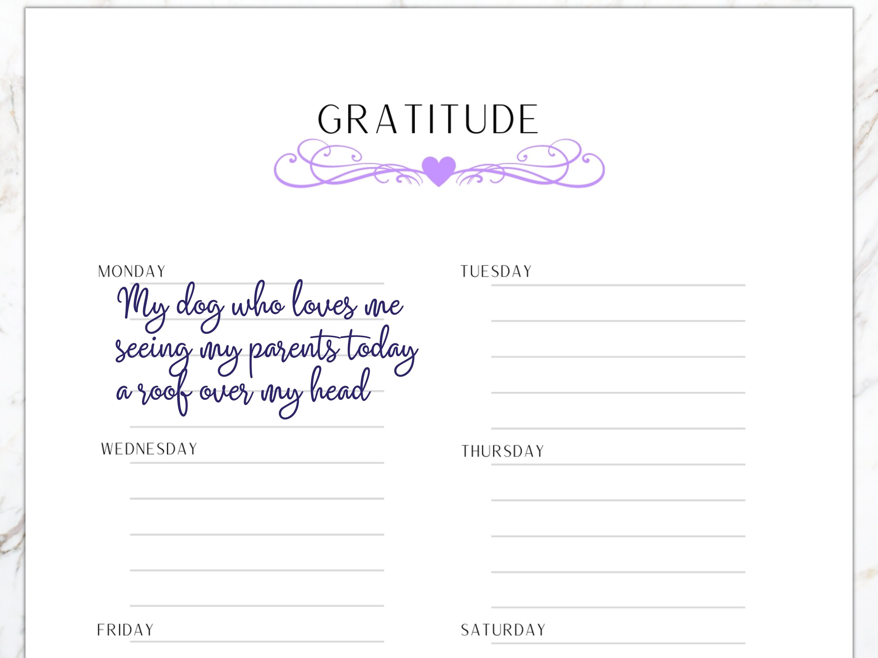 Gratitude Journal Page, Printable Gratitude Journal, B Positive ...