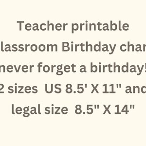 Classroom Birthday Chart, Kid Birthday Tracker, Birthday Chart ...