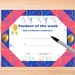 Student of the Week Certificate, Student Certificate, Kid of the Week ...