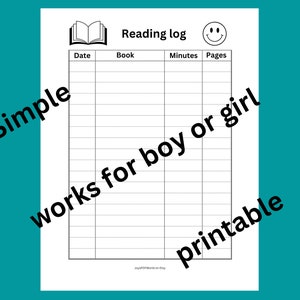 Reading Log for Kid, Book Log for Kid, Child Reading Log Printable ...