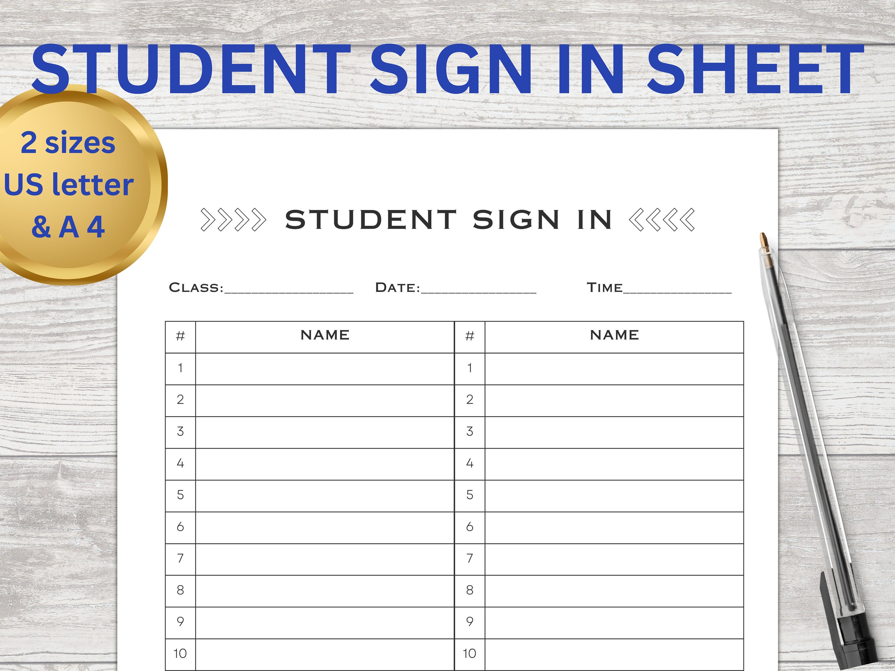 Student Sign in Sheet, Student Sign in Log, Attendance Log, Attendance Tracker, Teacher ...