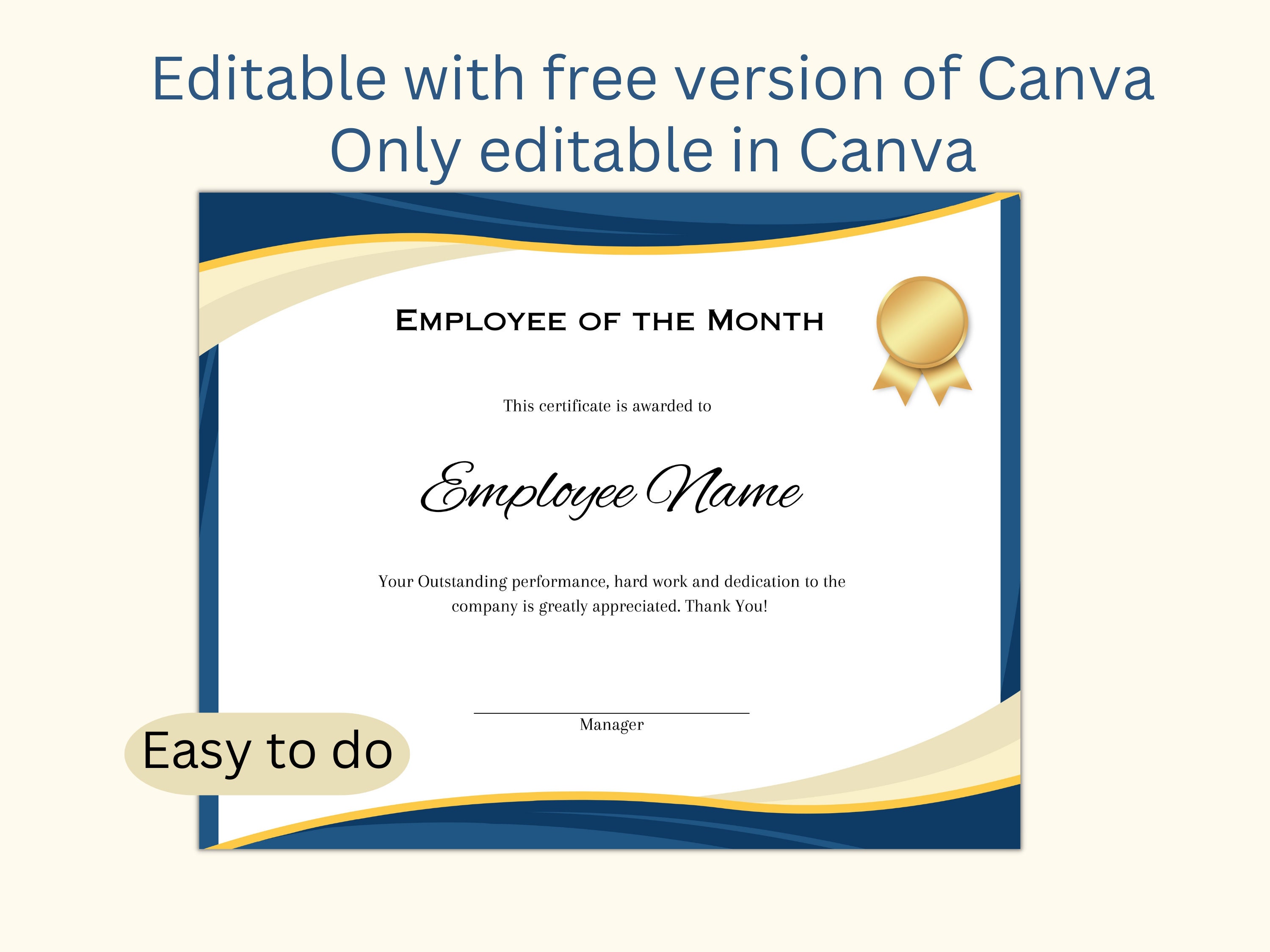 Employee of the Month Certificate Template, Employee of the Month ...