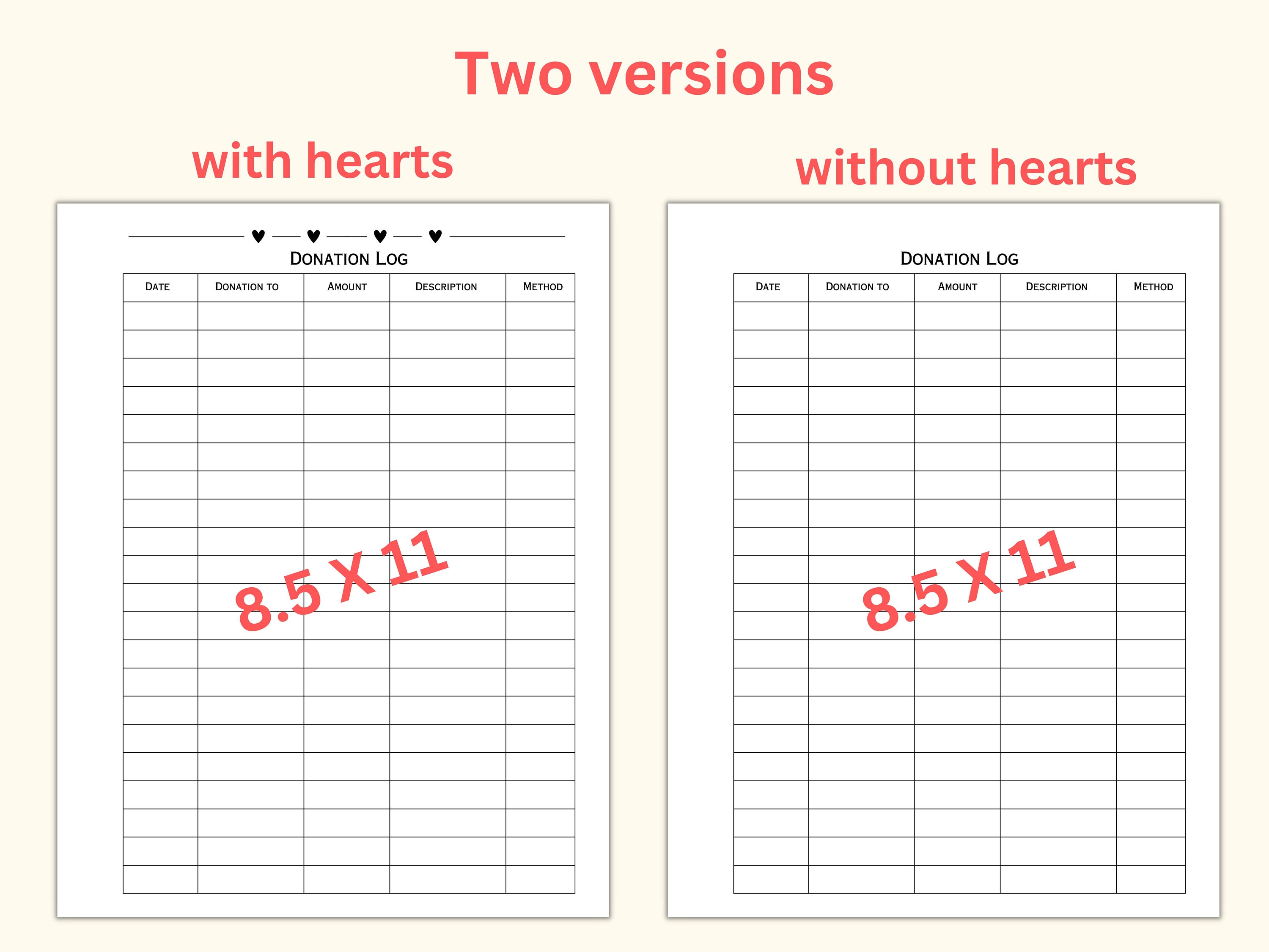 Donation Log, Donation Tracker, Tithe Log, Tithe Tracker, Offering ...