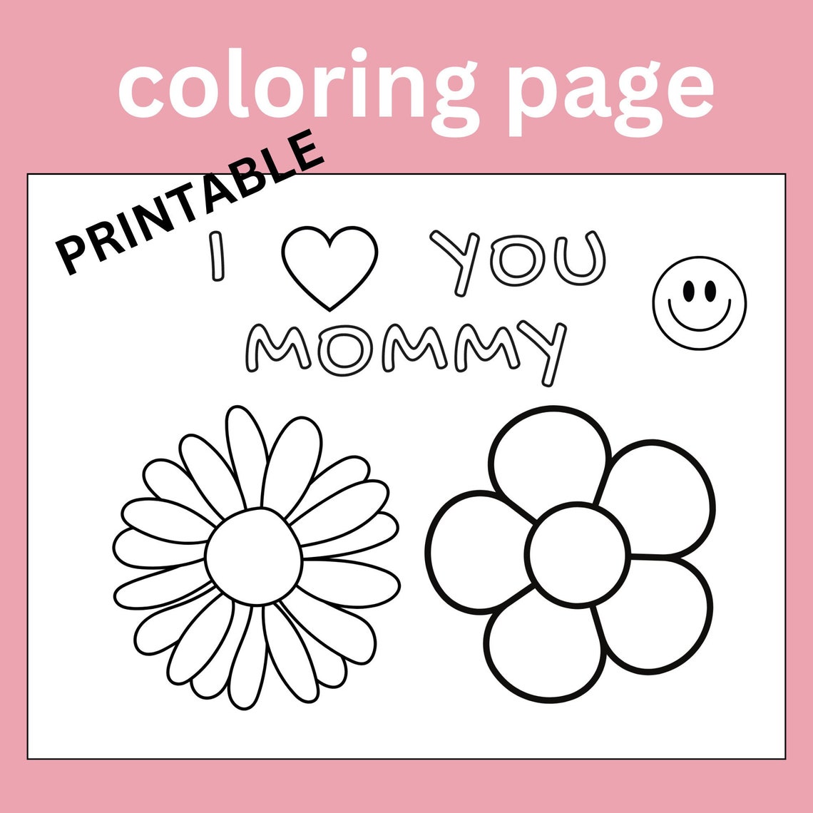 Coloring Page Mommy, Coloring Sheet for Mom, Mom Coloring Page, I Love ...