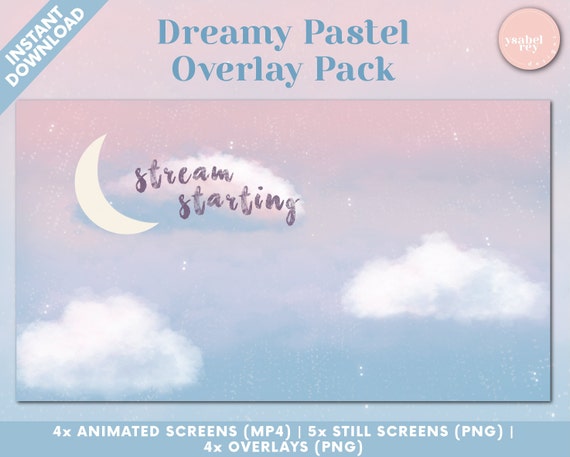 Dreamy Pastel Overlay Pack 4 Animated Screens 5 Still | Etsy