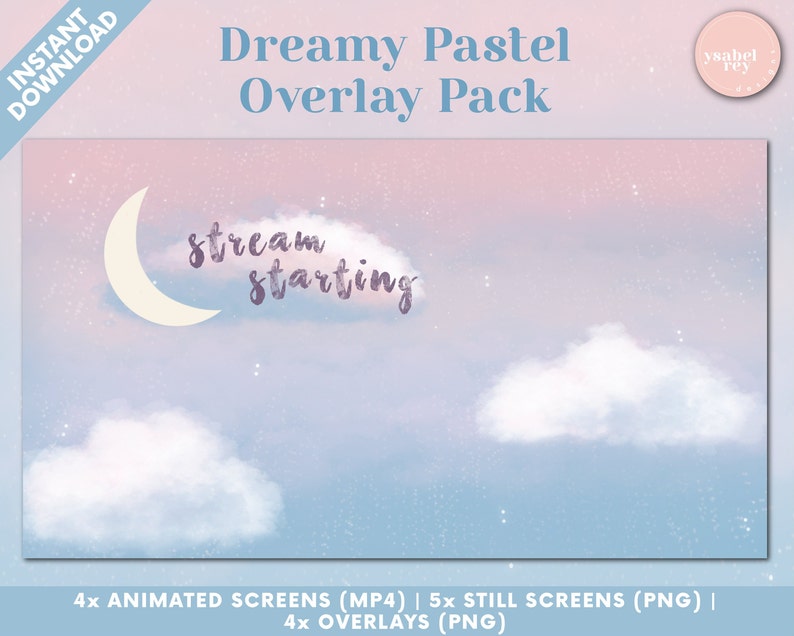 Dreamy Pastel Overlay Pack - 4 Animated Screens, 5 Still Screens, 4 ...
