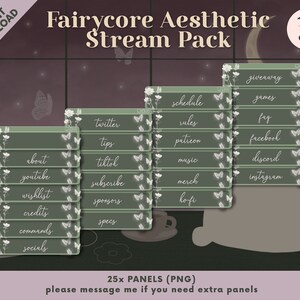 Fairycore Aesthetic Twitch Stream Pack - Animated Screens, Overlays, Panels, Animated Static ...