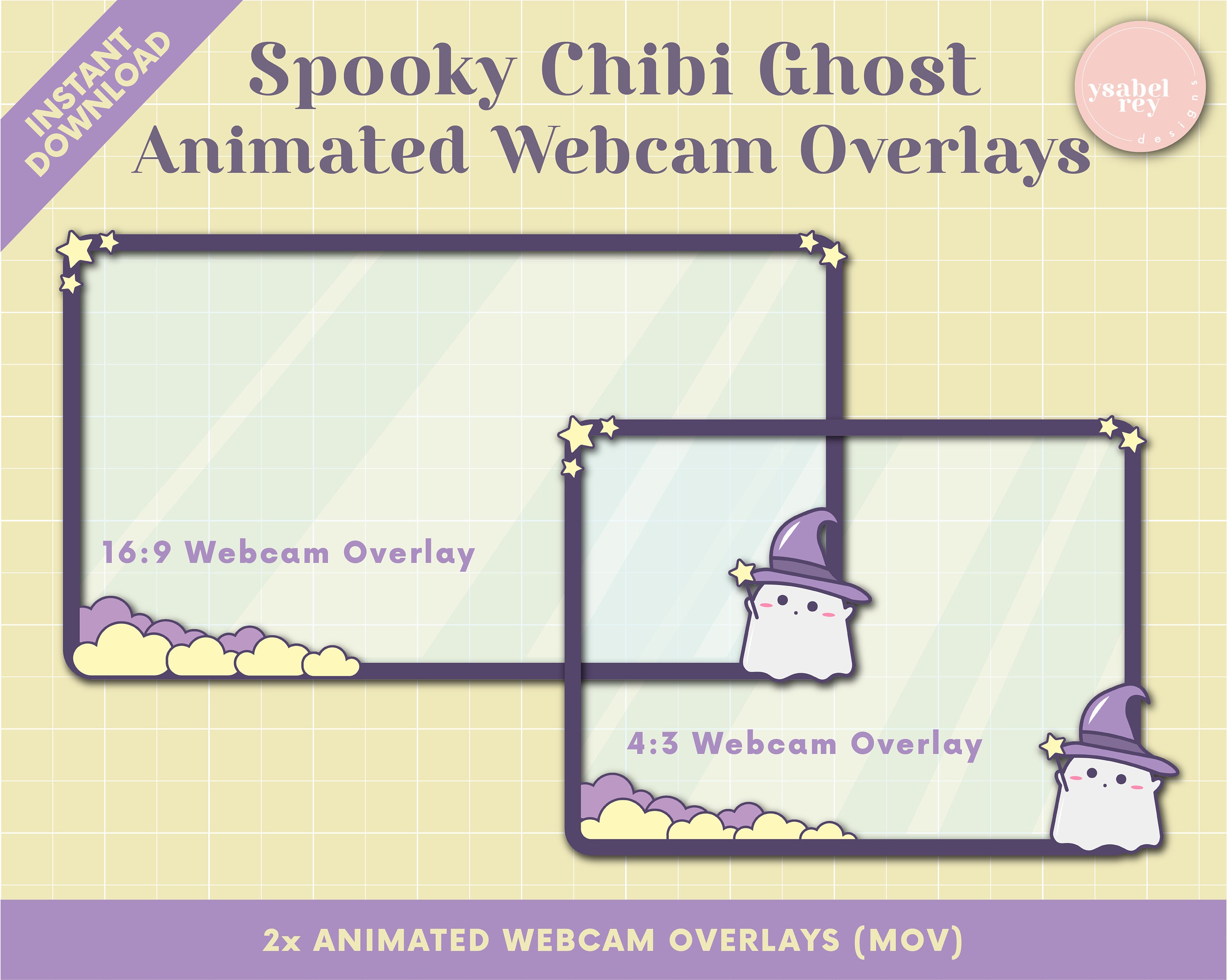Spooky Chibi Ghost Animated Webcam Overlay | 2 Webcam Overlays ...