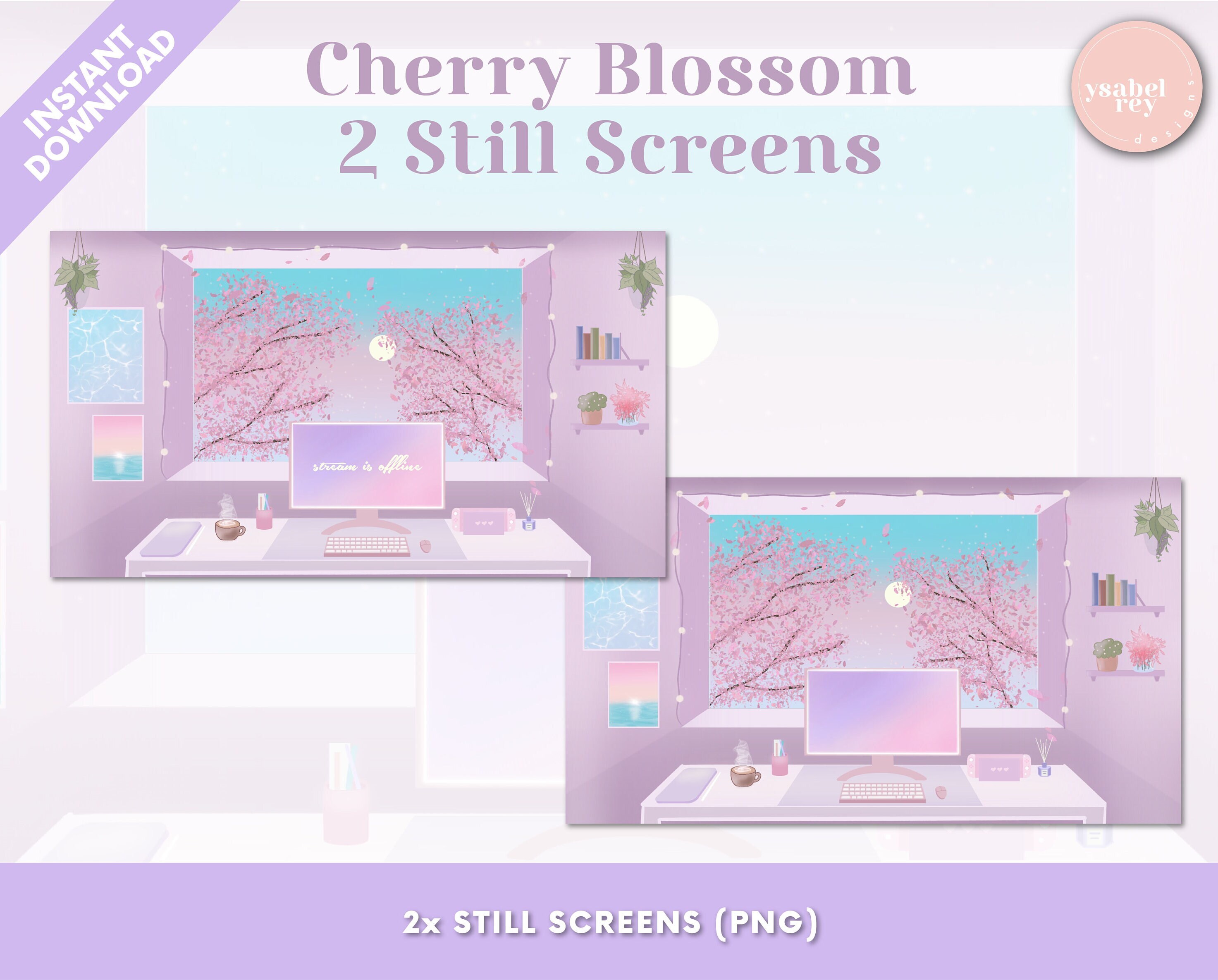 Cherry Blossom Sakura Overlay Pack - 4 Animated Screens, 2 Still ...