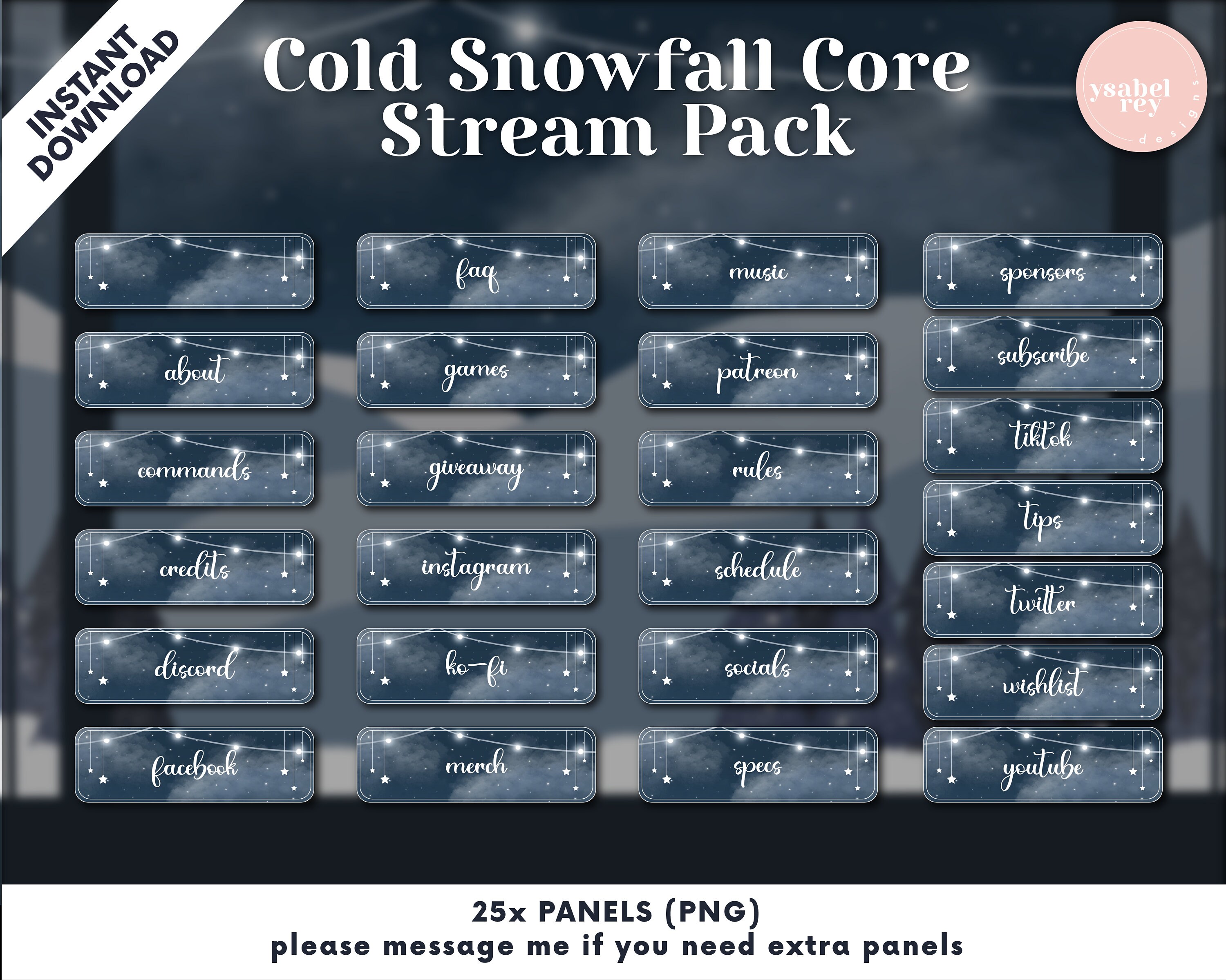 Cold/snowfall/winter Core Christmas Twitch Stream Pack - Etsy