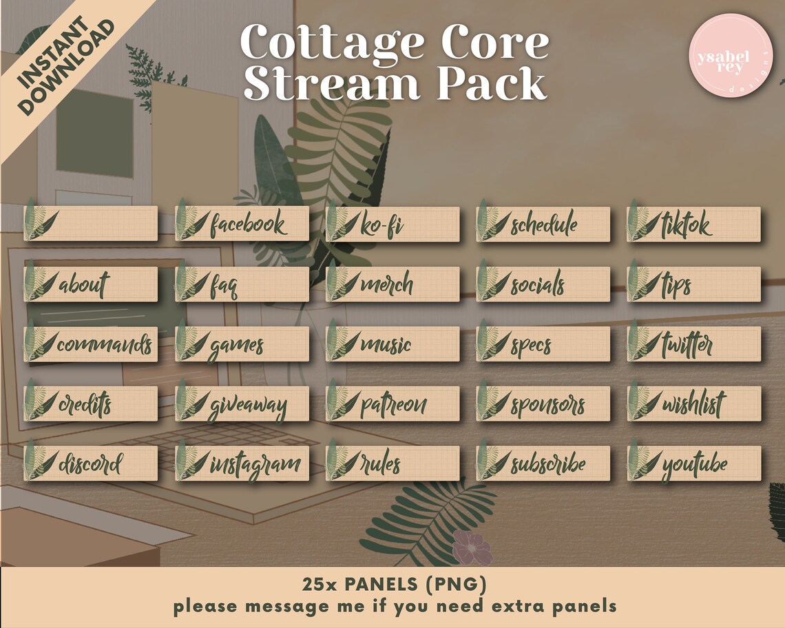 Cottagecore Twitch Stream Pack Animated Screens Overlays - Etsy