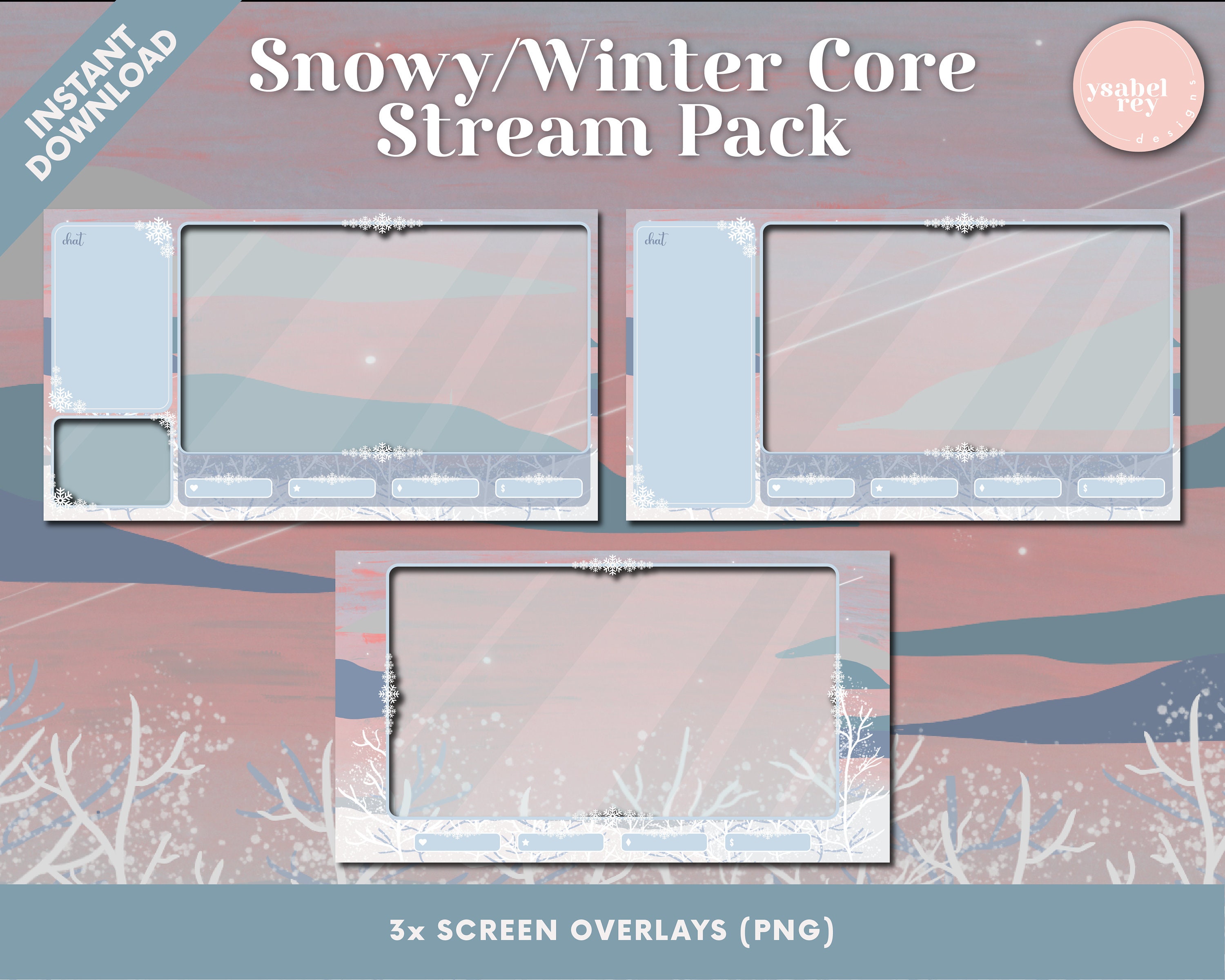 Snowy/winter/christmas Core Twitch Stream Pack Animated - Etsy Canada