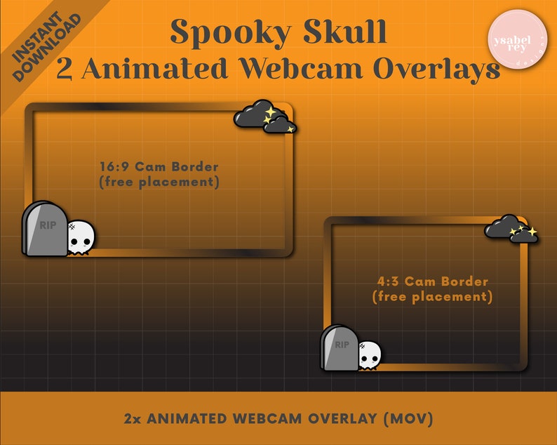 Spooky Ghost Animated Webcam Overlay | 2 Webcam Overlays - Etsy
