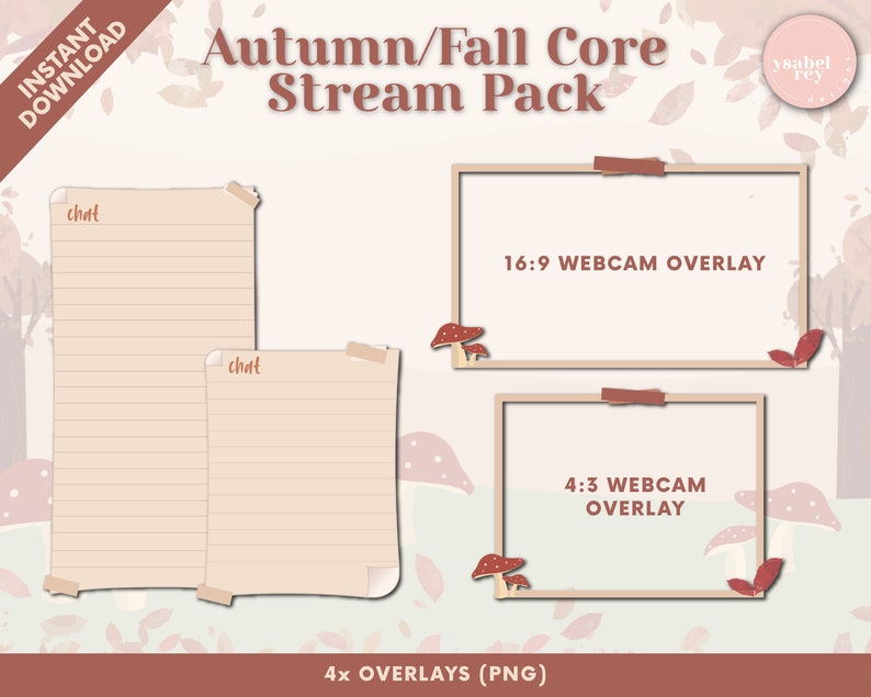 Autumn/fall/mushroom Core Twitch Stream Pack - Animated Screens ...