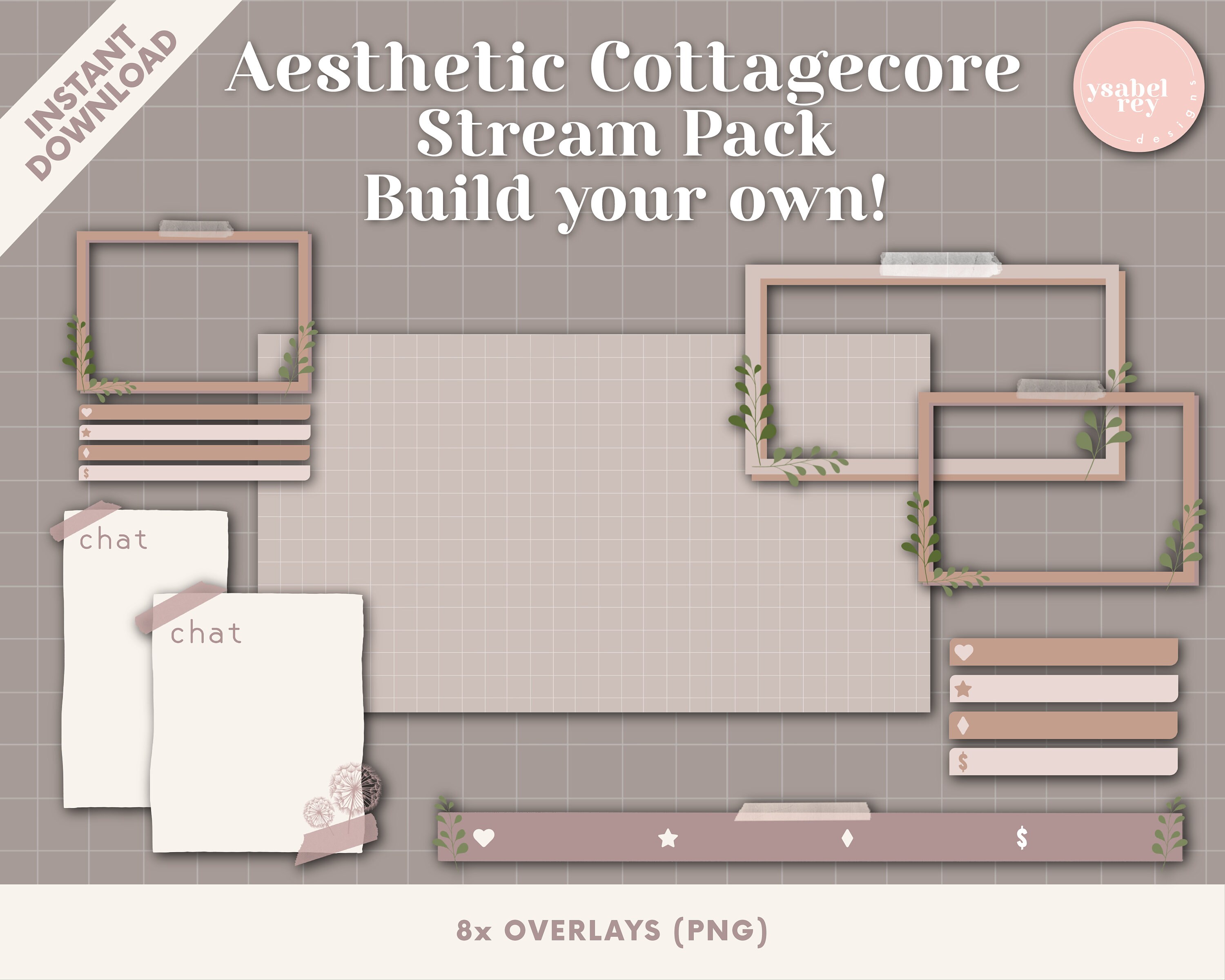 Aesthetic Cottagecore Twitch Stream Pack Animated Screens - Etsy