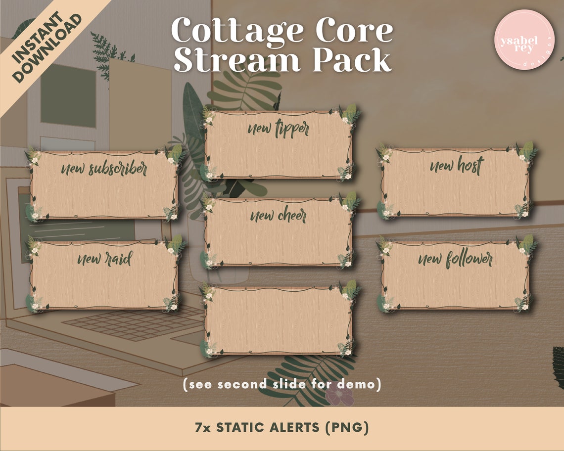 Cottagecore Twitch Stream Pack - Animated Screens, Overlays, Panels ...