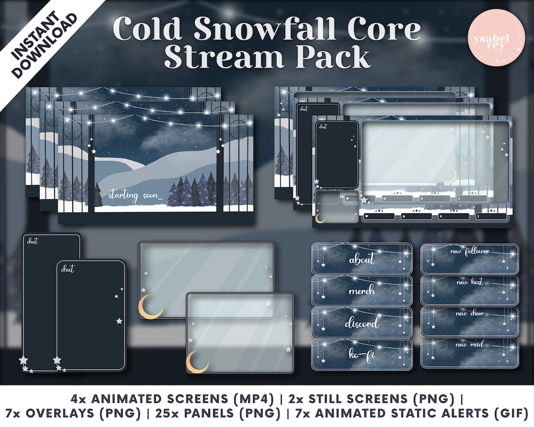 Cold/snowfall/winter Core Christmas Twitch Stream Pack - Animated ...