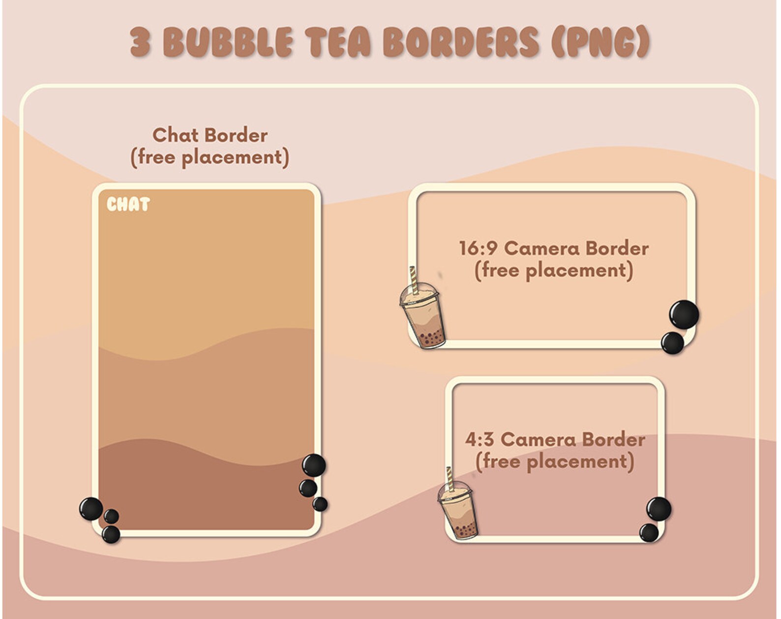Bubble Tea Twitch Pack - Animated Screens, Overlays, Panels, Static ...