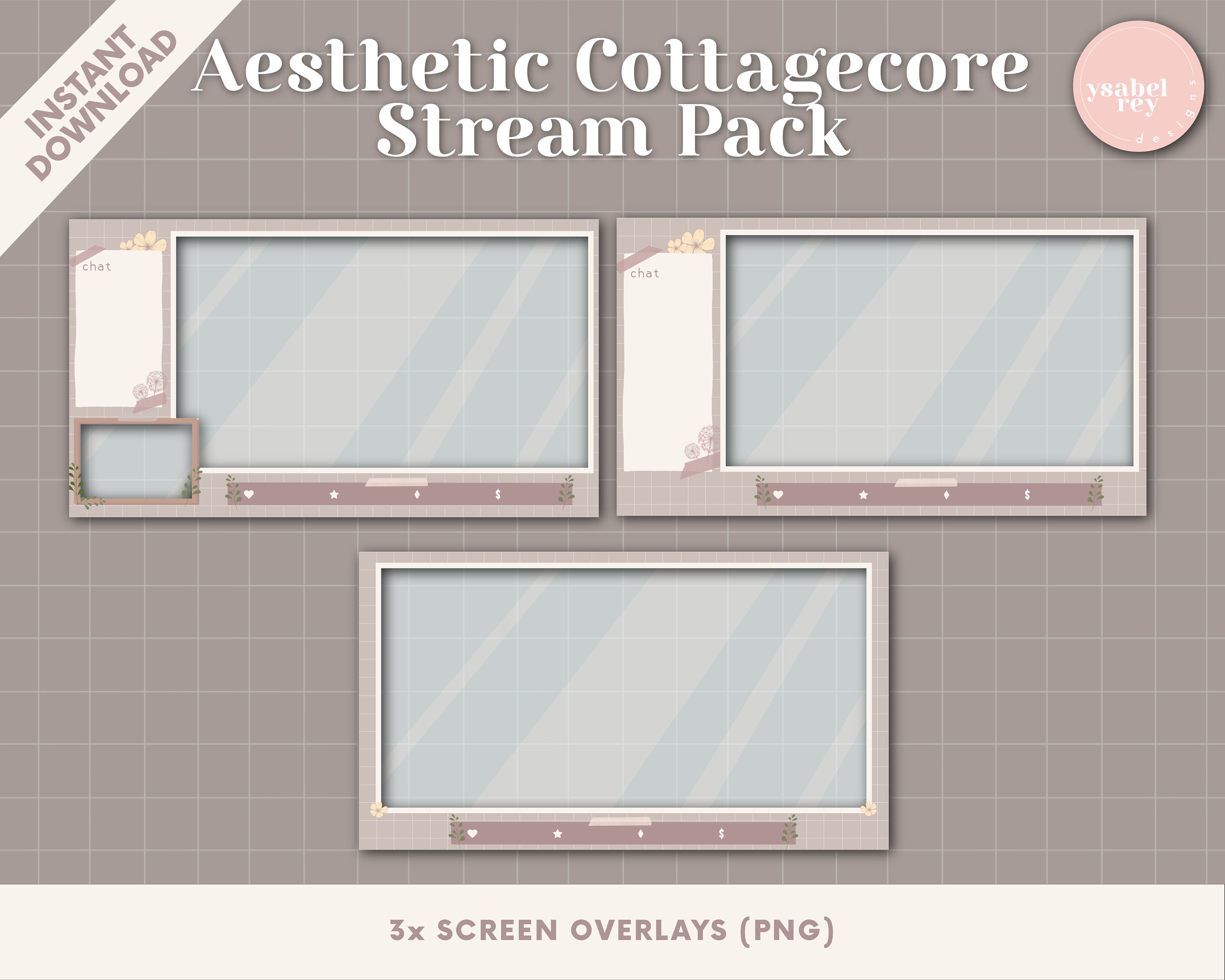 Aesthetic Cottagecore Twitch Stream Pack Animated Screens - Etsy
