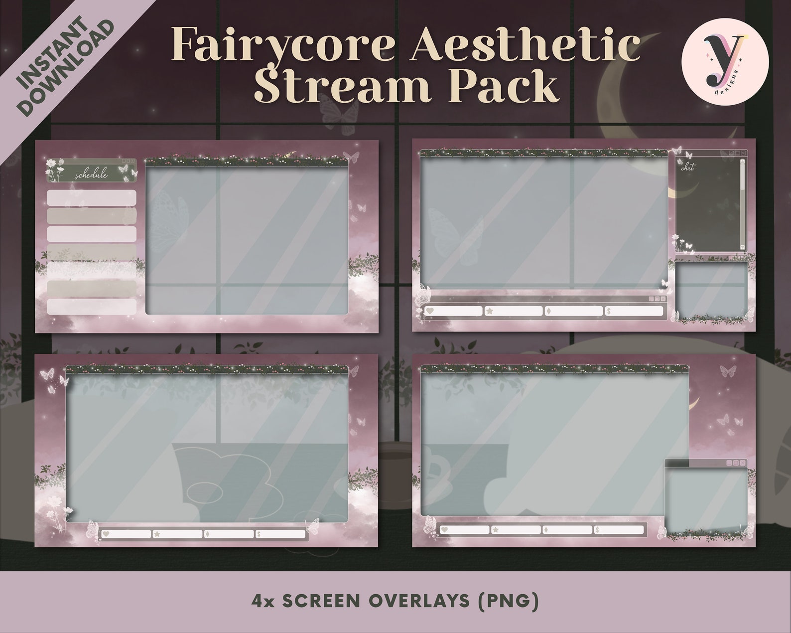Fairycore Aesthetic Twitch Stream Pack Animated Screens - Etsy