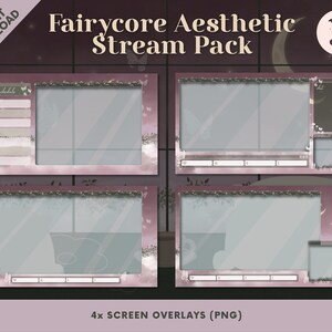 Fairycore Aesthetic Twitch Stream Pack - Animated Screens, Overlays ...