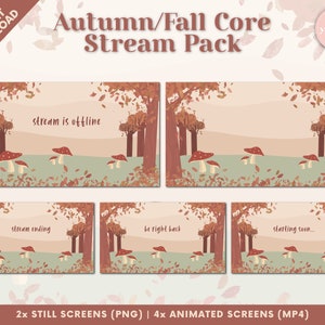 Autumn/fall/mushroom Core Twitch Stream Pack - Animated Screens ...