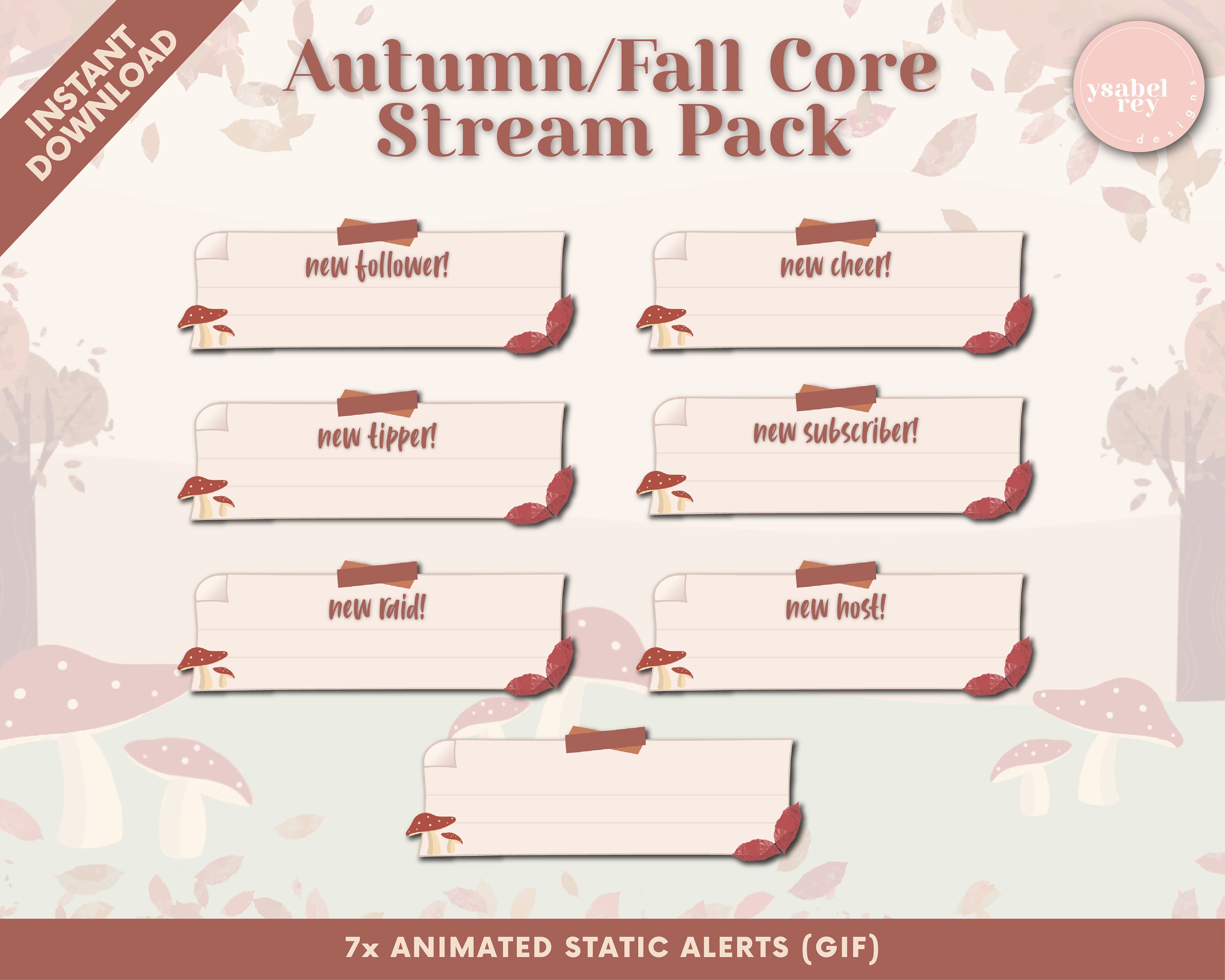 Autumn/fall/mushroom Core Twitch Stream Pack - Animated Screens ...