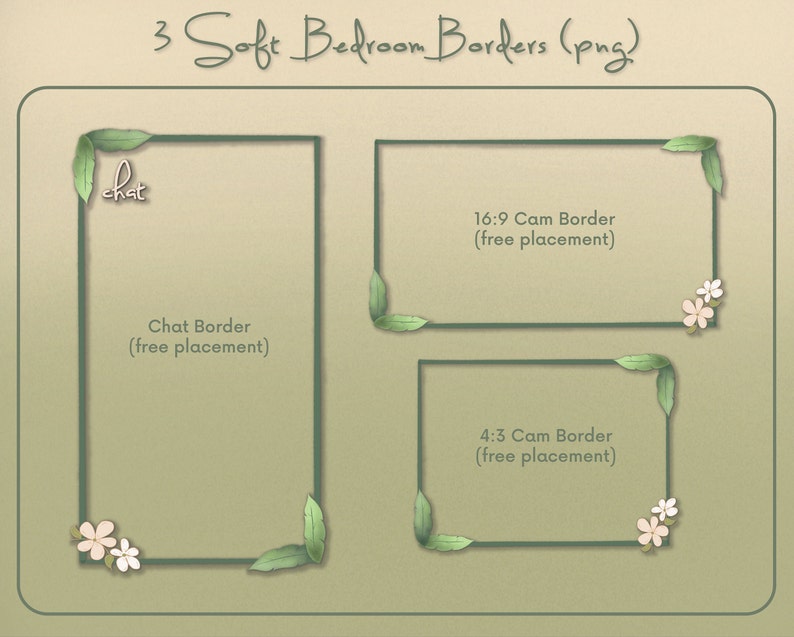 Sage Green/beige Aesthetic Bedroom Pack Animated Screens, Overlays ...