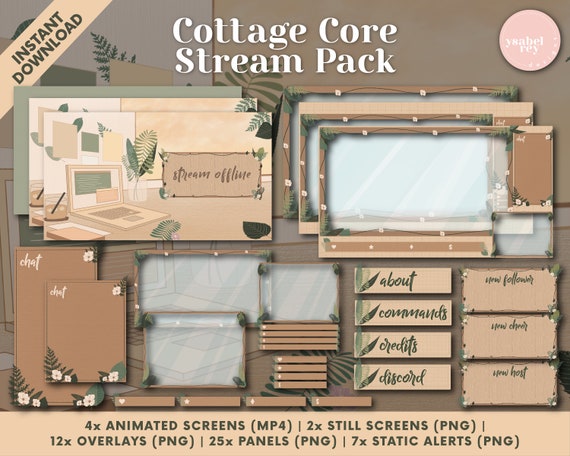 Cottagecore Twitch Stream Pack Animated Screens Overlays - Etsy