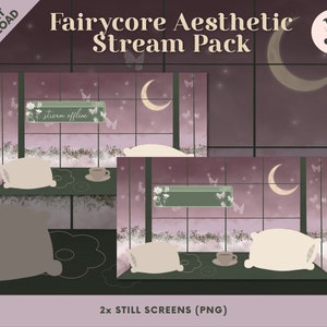 Fairycore Aesthetic Twitch Stream Pack - Animated Screens, Overlays ...