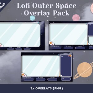 Lofi Outer Space Overlay Pack - 4 Animated Screens, 2 Still Screens, 3 ...