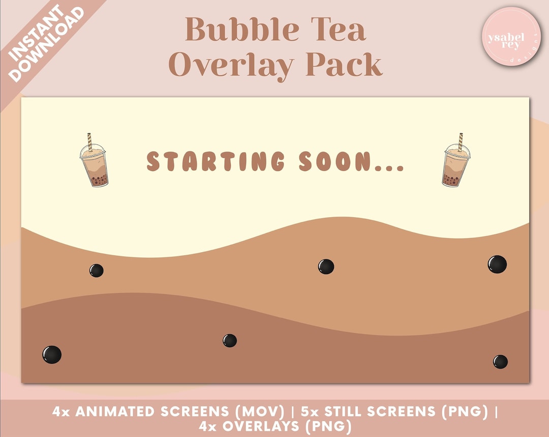 Bubble Tea Overlay Pack - 4 Animated Screens, 5 Still Screens, 4 ...