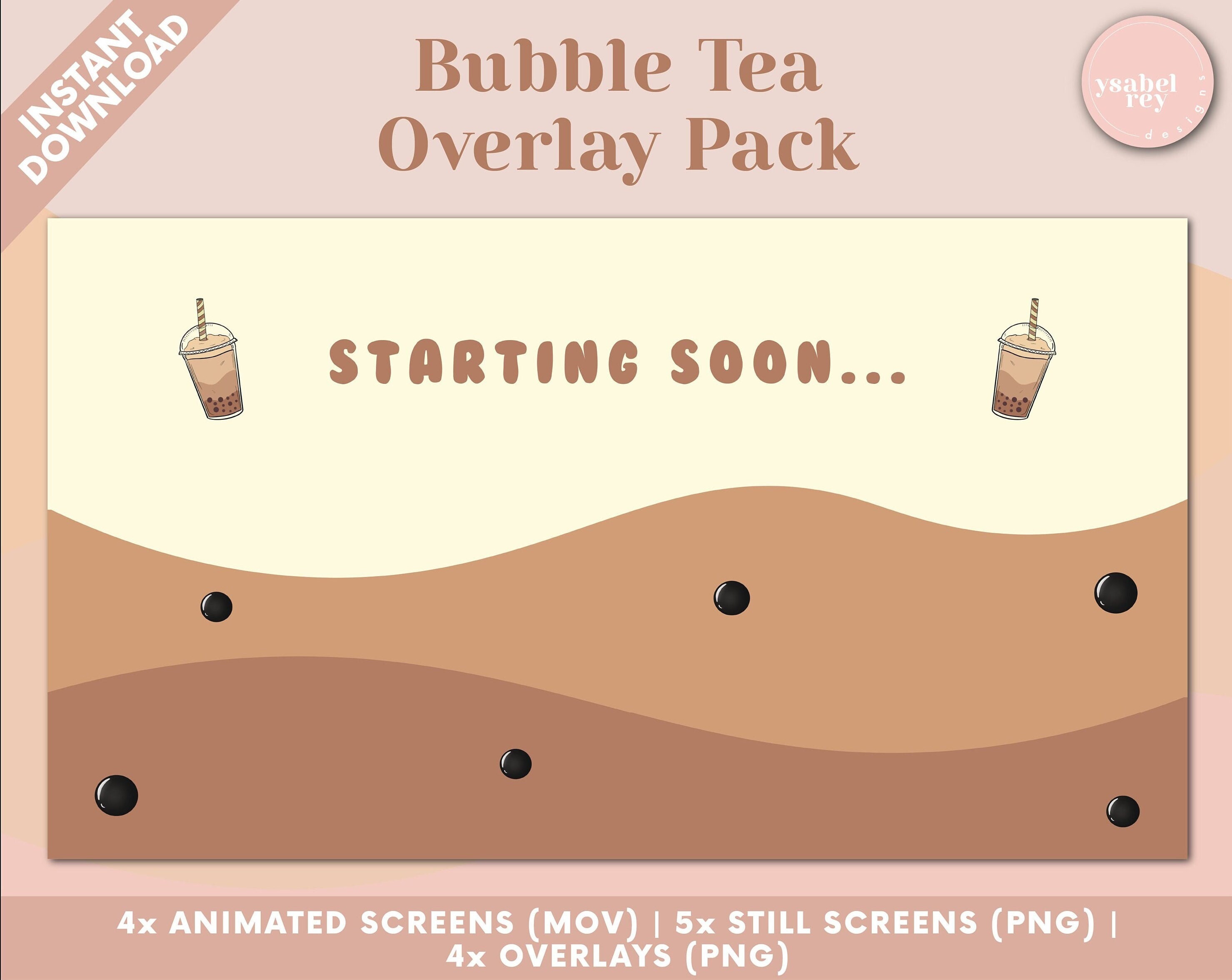 Bubble Tea Overlay Pack - 4 Animated Screens, 5 Still Screens, 4 ...